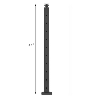 Senmit Surface Mount Cable Railing Post - Stainless Steel 2”x2” Square